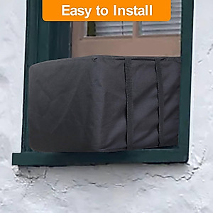 Demao AC Covers for Outside, Air Conditioner Cover for Outside Window AC Unit Cover, 420D Oxford Waterproof Dustproof Window AC Cover(21Wx15.8Dx15H)