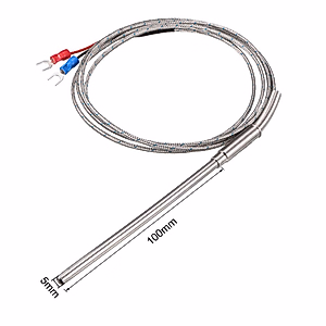 uxcell K Type Thermocouple Temperature Sensor Probe 5x100mm (0 to 800C) 5ft Temperature Controller