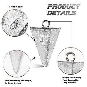 Croch Pyramid Sinkers Fishing Weights for Saltwater 1oz 2oz 3oz 4oz