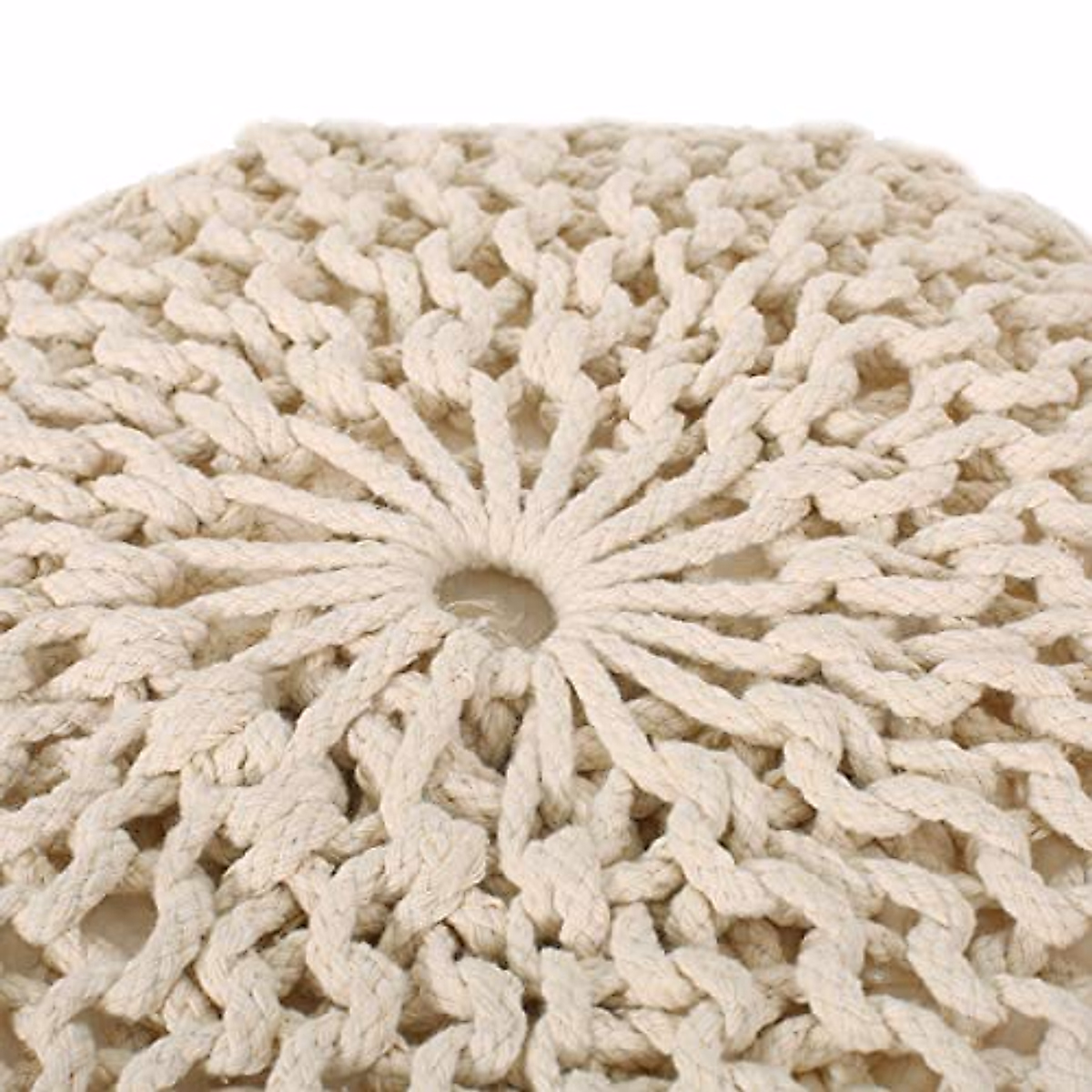 Christopher Knight Home Hortense Pouf, Ivory