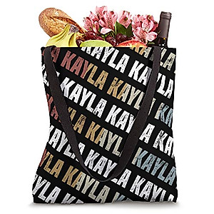 Vintage First Name Pattern Retro Forename Gift for Kayla Tote Bag