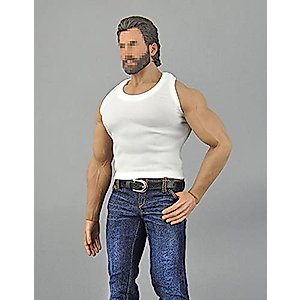 HiPlay 1/6 Scale Figure Doll Clothes, Suit, Shirt+Pants+Belt+Shoes Outfit Costume for 12 inch Male Action Figure Phicen/TBLeague M33 CM083(A:White)
