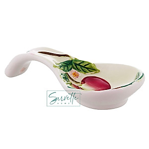 Mini Ceramic Spoon Rest Apple Kitchen Décor Teaspoon Tea Bag Rest