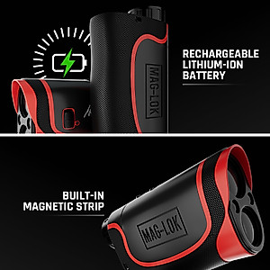 Harry Taylor Black Edition Laser Rangefinder - 1000 Yard Range, 7X Auto-Ambient Display, Vibration Flag-Lok, Slope ON/Off, Mag-Lok Magnetic Mount, Rechargeable