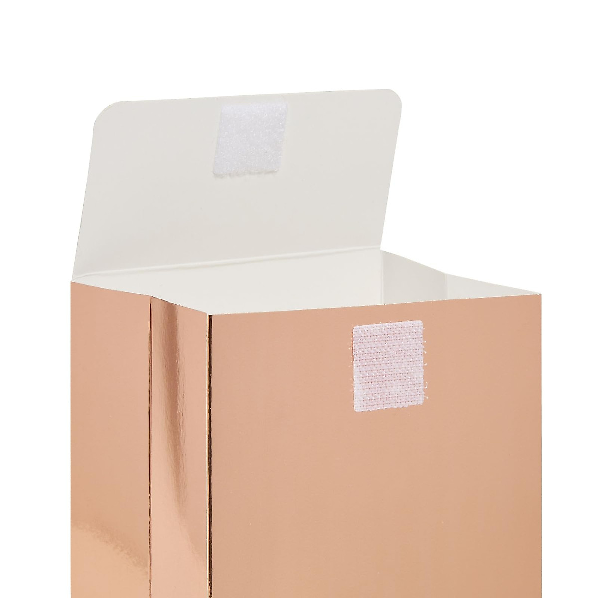 BLUE PANDA Rose Gold Party Favor Gift Bags, Goodie Boxes with Adhesive Stickers (24 Pack)