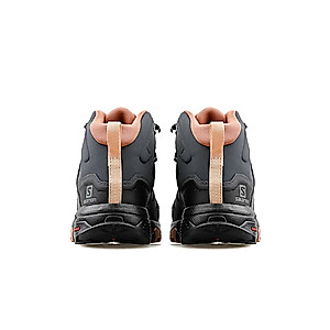 Salomon X Ultra 4 MID Gore-TEX Hiking Boots for Women, Ebony/Mocha Mousse/Almond Cream, 8.5
