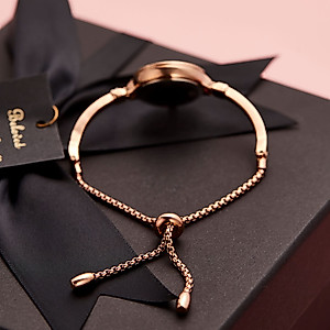 TIME100 Women's Watches Analog Quartz Japanese Movement Watch Bracelet Dress Watch for Female Waterproof Wristwatch Coffee Gold