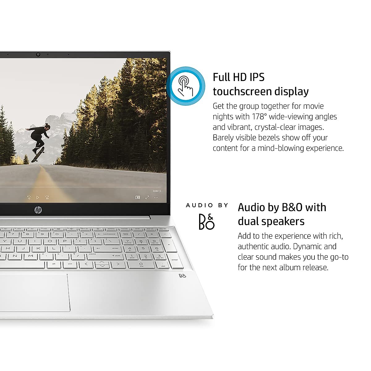 HP Pavilion 15.6" 1920x1080 Touchscreen Laptop | 12th Intel i7-1255U 10-Core Processor | NVIDIA GeForce MX550 | Backlit Key | USB-C | 16GB DDR4 1TB SSD | Win11 Pro