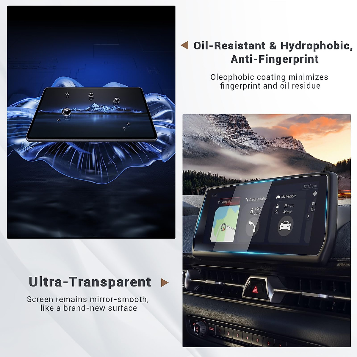 YEE PIN Supra Screen Protector for Toyota Supra GR A90 A91 MK5 2019-2024 MK5 Supra Screen Protector Tempered Glass HD Clear 8.8In