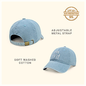 CHOK.LIDS Be Kind Trendy Womens Baseball Cap Unisex Fashion Cotton Polo Style Fun Inspirational Saying Seasonal Headwear (Light Denim)