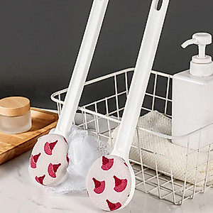 Cabilock Bath Back Brush Bath Body Brush Shower Foot Scrubber Shower Brush with Bristles Loufa Puff Scrubber Back Brush Handle Dual-Sided Back Brush Body Scrub Man Ice Cream Loofah Pp