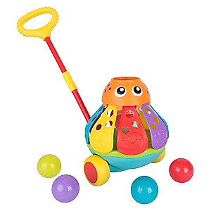 Playgro Baby Toy Push Along Ball Popping Octopus 4086374 for Baby Infant Toddler Children is Encouraging Imagination with STEM/STEAM for a Bright Future - Great Start for A World of Learning
