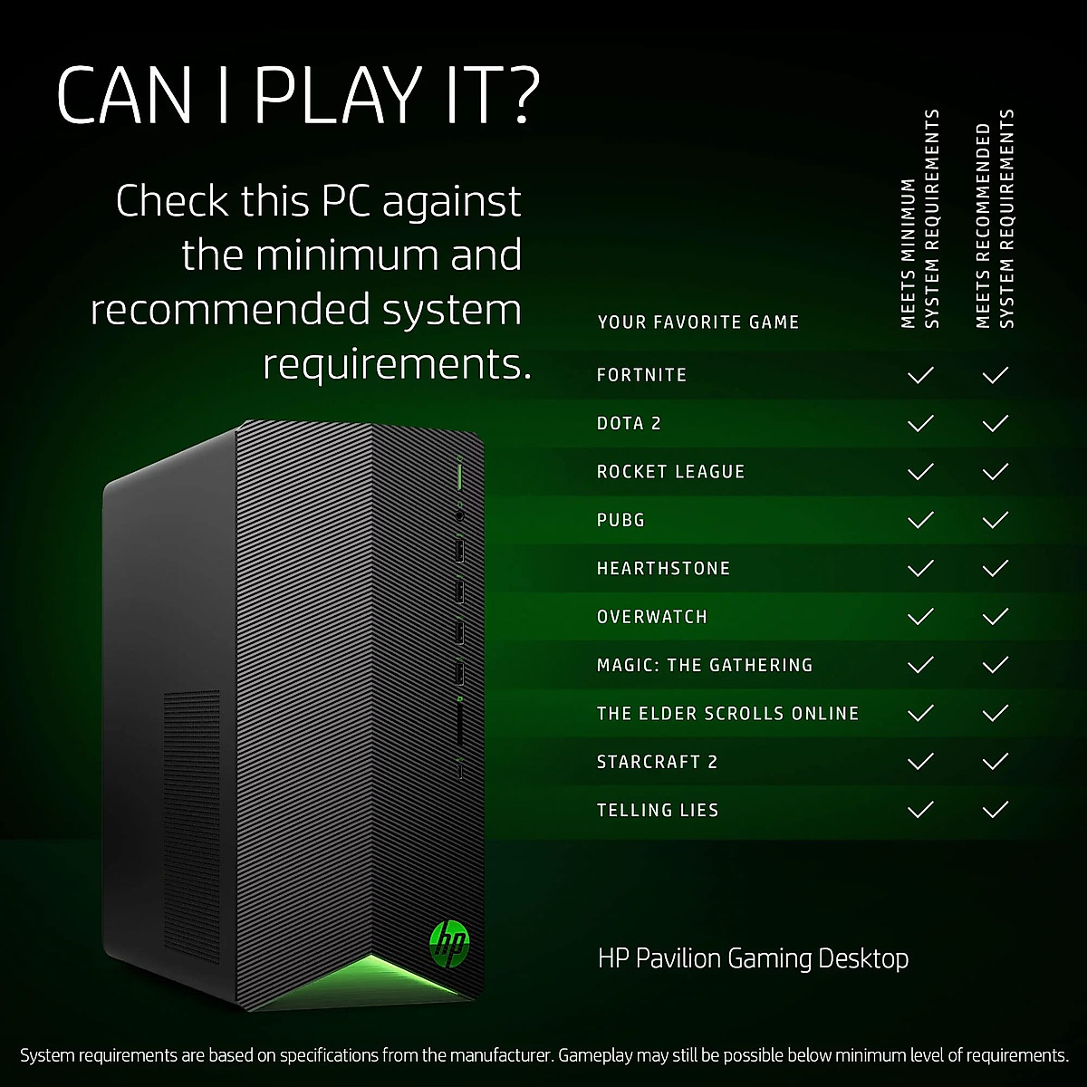 HP Pavilion Gaming Desktop PC AMD Ryzen 5 5600G Processor, AMD Radeon RX5500, 8GB RAM, 256GB PCIe NVMe M.2 SSD, with Mouse and Keyboard Windows 10 Home (TG01-2003w)