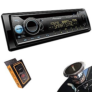 Pioneer DEH-S6200BS CD Receiver with Enhanced Audio Functions, Pioneer Smart Sync App Compatibility, MIXTRAX, Built-in Bluetooth, and SiriusXM-Ready with Gravity Magnet Phone Holder Bundle