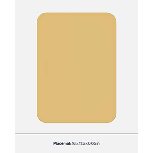 Lalo Big Bites Kids Dinnerware Full Set - Dishwasher Safe, BPA Free, Kids Tableware Set - Includes Stackable Bowl, Plate, Utensils & Cup - 7 Pieces - Honey