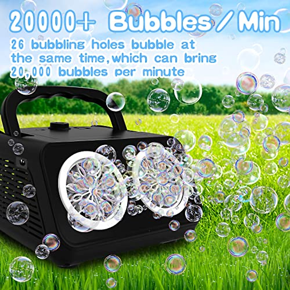 Bubble Machine,PANACARE Portable Automatic Bubble Blower.20000+ Bubbles per mins.Bubble Maker for Parties.Best Gifts for Kids and Toys for Pets.