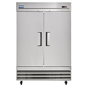 Kratos Commercial Freezer- 2- Solid Door Reach-In, Stainless Steel Exterior, 54" W (67K-005)