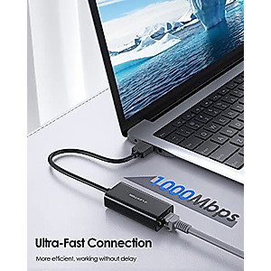 LENTION USB 3.0 Type A to Gigabit Ethernet Adapter, USB A to 1000M RJ45 Wired LAN Network Connector Compatible with Nintendo Switch, Mac OS, Windows, Linux, Stable Driver Certified (CB-HU404GE, Black)