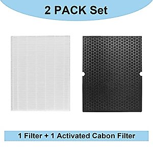 RONGJU Replacement 116130 Filter H for Winix 5500-2, Filter & Activated Carbon Filter Combo Pack Compare to Part # 116130