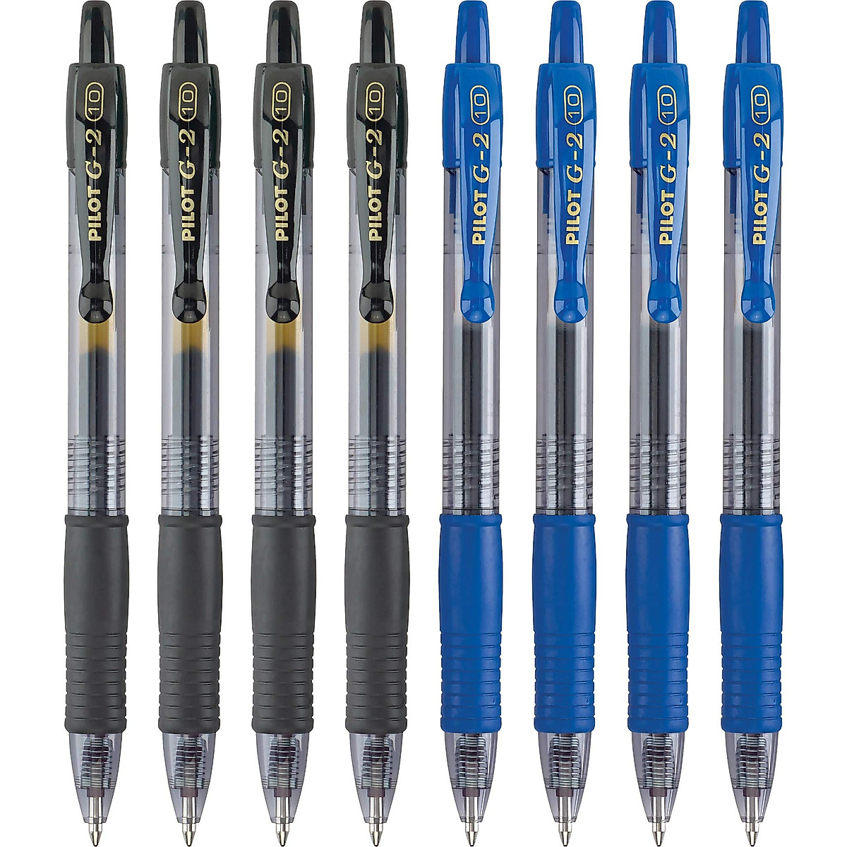 Pilot, G2 Premium Gel Roller Pens, Bold Point 1 mm, Pack of 8, Black and Blue