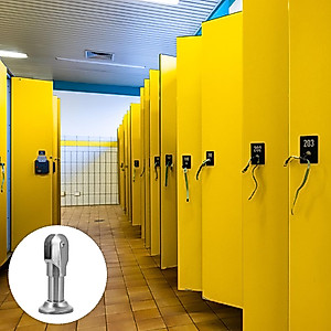 TEHAUX 4pcs Public Restroom Partition Fittings, Stainless Steel Toilet Partition Support Feet Bathroom Support Feet Toilet Partition Hardware for Bathroom Public Restroom