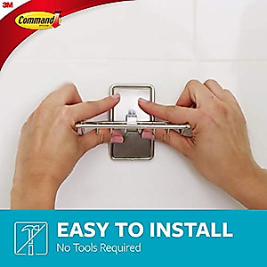 Command Soap Dish for Shower, Damage Free Hanging Bathroom, No Tools Bar Soap Holder, 1 Satin Nickel Soap Dish and 2 Water-Resistant Command Strips