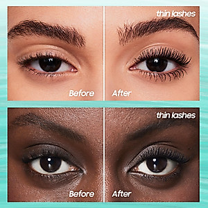 Mascara Black Volumizing and Lengthening, 2-1 Waterproof & Long-Lasting Mascara for Natural Length and Volume, Curling Eyelashes, No Flaking and No Clumping, Cruelty Free and Vegan, Black (Pack of 1)