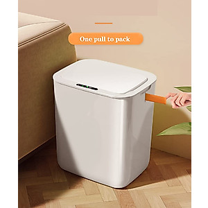 Touchless Bathroom Trash Can with Lids, 4.5 Gallon Automatic Small Garbage Can Motion Sensor Trash Bin, Motion Waste Basket for Toilet, Living Room,Bedroom,Office,Gifts for Women (White)
