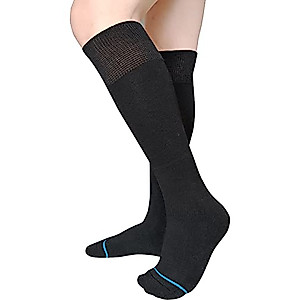 VEIGIKE Walking Boot Socks Replacement Sock Liner for Orthopedic Walker Brace,Tube Socks Under Air Cam Walkers and Fracture Boot Cast Surgical leg Cover Black 2 Pairs