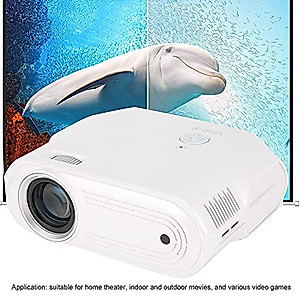Movie Projector, Portable Video Projector 1080P, Home Movie Projector Compatible with TV BoxHDMIVGAUSBLaptopSmart Phone (US Plug)