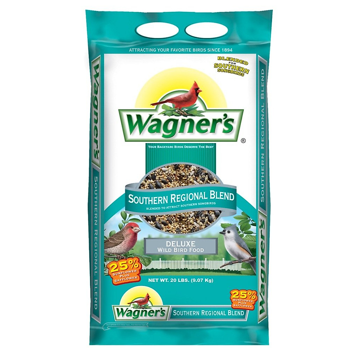 Wagner's Southern Regional Bird Food Bundle (20 lbs) + Gourmet Nut & Fruit Wild Bird Food (5 lbs)