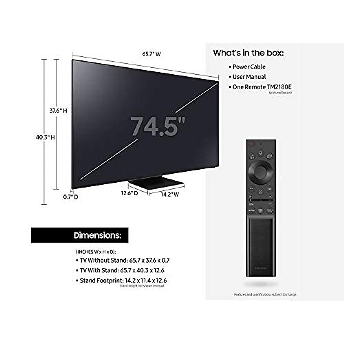 SAMSUNG QN75QN800A 75" QN800A Series UHD Neo QLED 8K Smart TV with an Additional 1 Year Coverage by Epic Protect (2021)