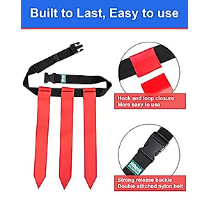 Hilhook Flag Football Belts, 10 Player Adjustable Flag Football Set with 30 Flags for Youth and Adults Training Equipment