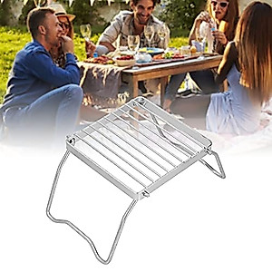 Burner Stand, Portable Stainless Steel Burner Bracket, 6.3inch Foldable Outdoor Gas Stove Pot Rack, Heat Resistance Burner Stove Stand with Storage Bag for Cooking Party Camping Barbecue, Burner