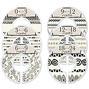 Mumsy Goose Nursery Closet Dividers Closet Organizers Baby Clothes Dividers Monochrome Boho
