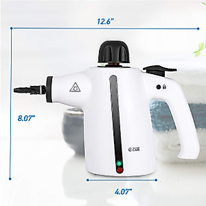 COMMERCIAL CARE Handheld Steam Cleaner, 9-Piece Accessory Set, White, Steamer for Cleaning, Couch Cleaner, Steam Cleaner Carpet and Upholstery