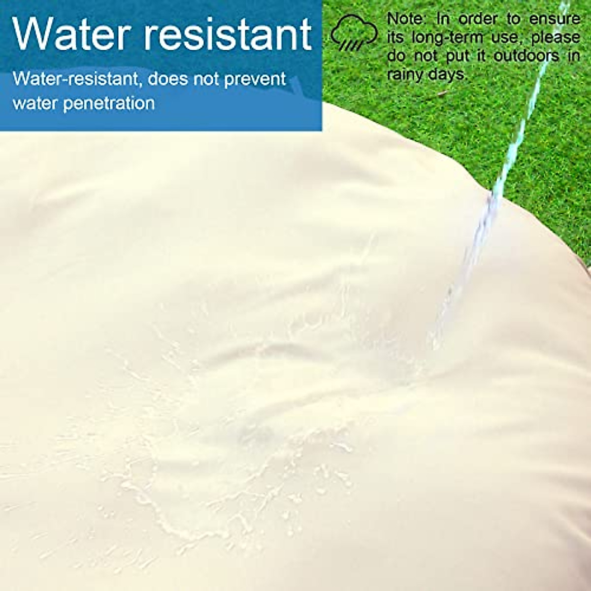 HILUHIDI Papasan Cushion Cover Only, Water-Resistant Papasan Chair Cushion Cover, Easy-to-Clean Papasan Chair Covers with Zipper in Indoor and Outdoor(Beige) (B)