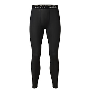 Willit Boys' Leggings Quick Dry Youth Compression Pants Basketball Sports Tights Kids Base Layer Black XS
