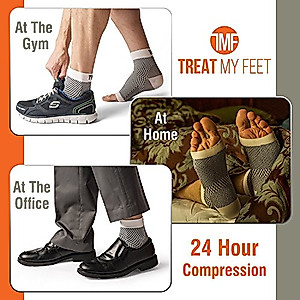 Treat My Feet Three Pairs of Plantar Fasciitis Socks Ankle Compression Sock Improves Blood Circulation, Achilles Heel Support - Alternative to Plantar Fasciitis Night Splints, 3-Pack, Medium