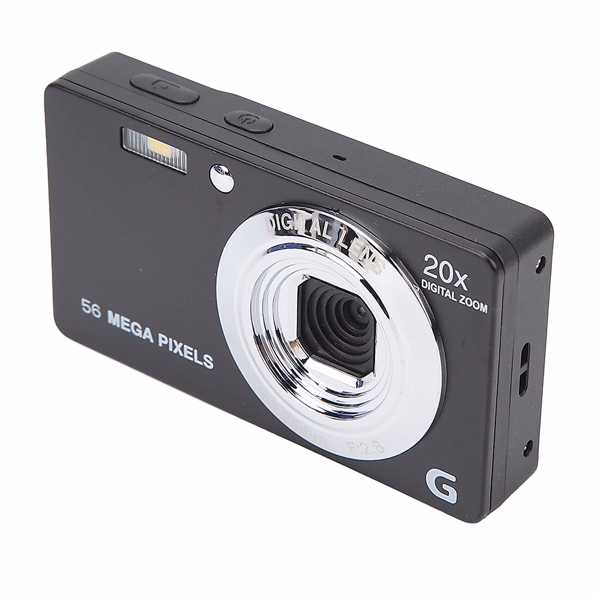 Camera, 2.7 Inch Digital Camera 56MP 4K 20X Continuous Shooting High Definition Flash for Kids Travel (Black)