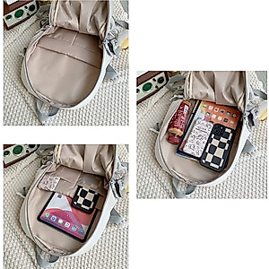 HIQUAY Kawaii Japanese Korean harajuku cute aesthetic backpack teenage school gift for birthday Christmas (grey)