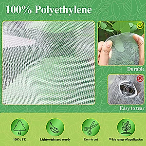 2 Pack Garden Netting 8 x 24Ft JORKING Plant Cover Ultra-Fine Garden Mesh Netting Protection from Mosquito Bird Pest Barrier Net Row Cover Protection for Plant, Fruit, Vegetable and Flowers