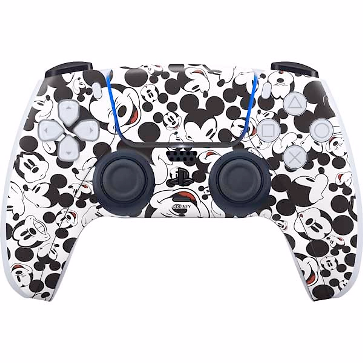 Skinit Decal Gaming Skin Compatible with PS5 Controller - Officially Licensed Disney Mickey Mouse Face Pattern Design