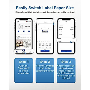 Label Maker, POLONO P10 Mini Label Printer, Portable Wireless Connection Label Maker Machine with Tape, Multiple Templates Available for Smartphone Easy to Use Office Home Organization Kitchen Storage