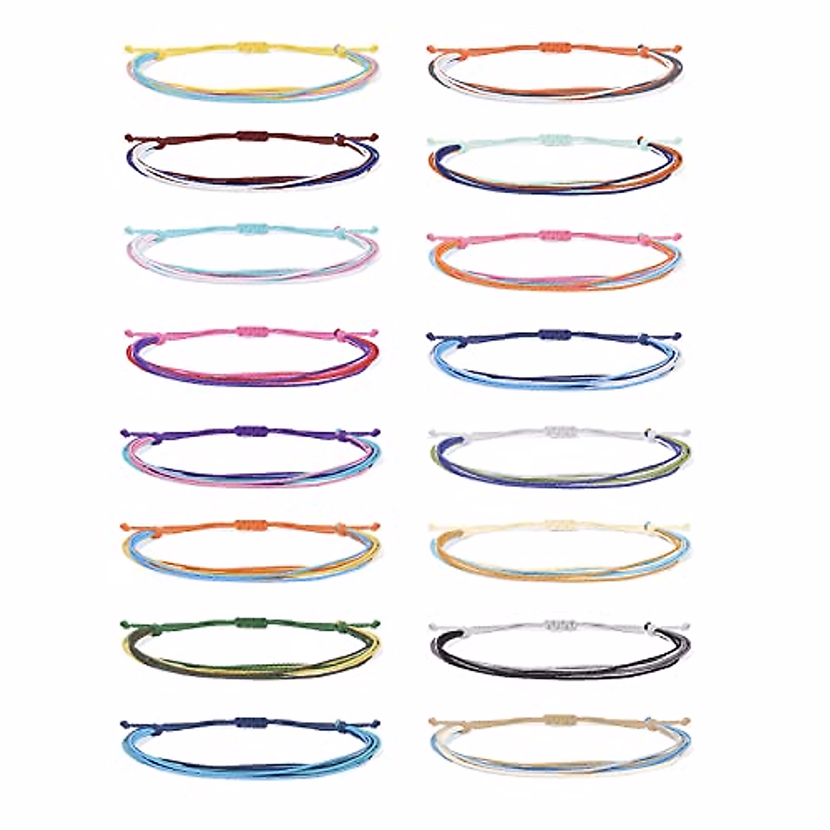 Long tiantian Waterproof String Bracelets for Girls Summer Wave Bracelet Friendship Handmade Wave Bracelet (P-16pcs-String Bracelets)