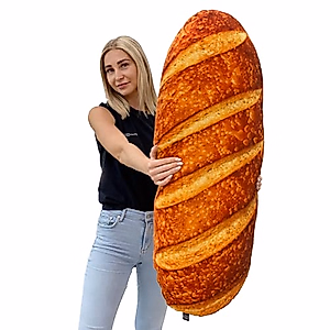 32" Large Life Like 3D Custom Shaped Home Decor Bread Throw Pillow-Made in USA, Extra Soft and Plush Cuddle Pillow, Unique Gift