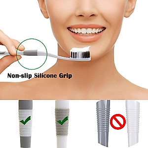 SillyCute Toothbrush & Tongue Scraper with Portable Toothbrush Travel Case Multifunctional Toothpaste Holder Cup for Camping, Hiking, Hotel, Office, Home, School Supplies, Travel Kit, 2 Counts