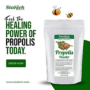 Stakich Bee Propolis Powder - All Natural- 1 Pound (16 Ounce)