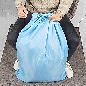 Asonen Travel Dirty Laundry Bags 27 x 36 inch [2 Pack] Heavy Duty Drawstring Organizer Bag Tear Resistant Clothes Organization Storage for Home Dorm Camp Trip College 68 x 90cm (Blue)