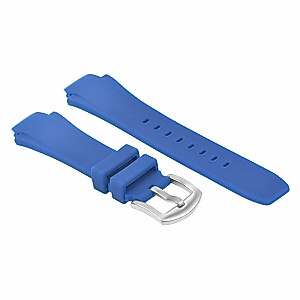 Ewatchparts 26MM RUBBER BAND STRAP COMPATIBLE WITH IWC AQUATIMER 3719, 371918 WATCH FAMILY CHRONO BLUE